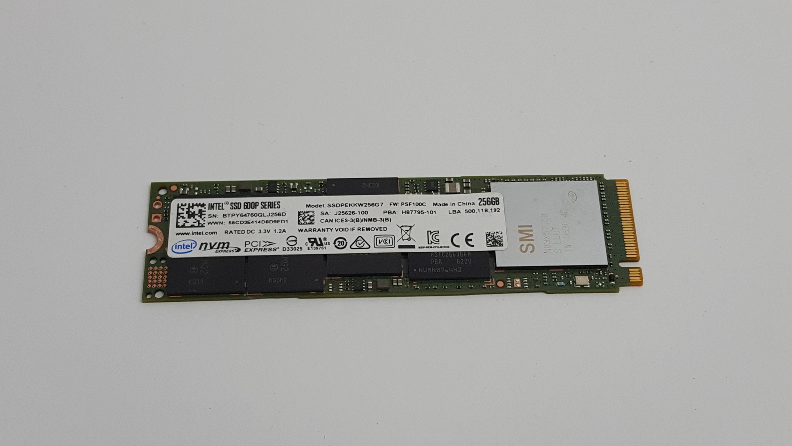 Intel 600p SSDPEKKW256G7 256 GB NVMe 80mm SSD | eBay