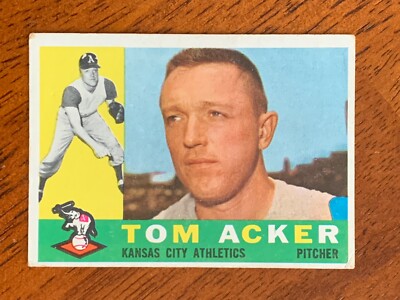 1960 Topps Baseball #274 - Tom Acker, Kansas City Athletics - ExMt ...