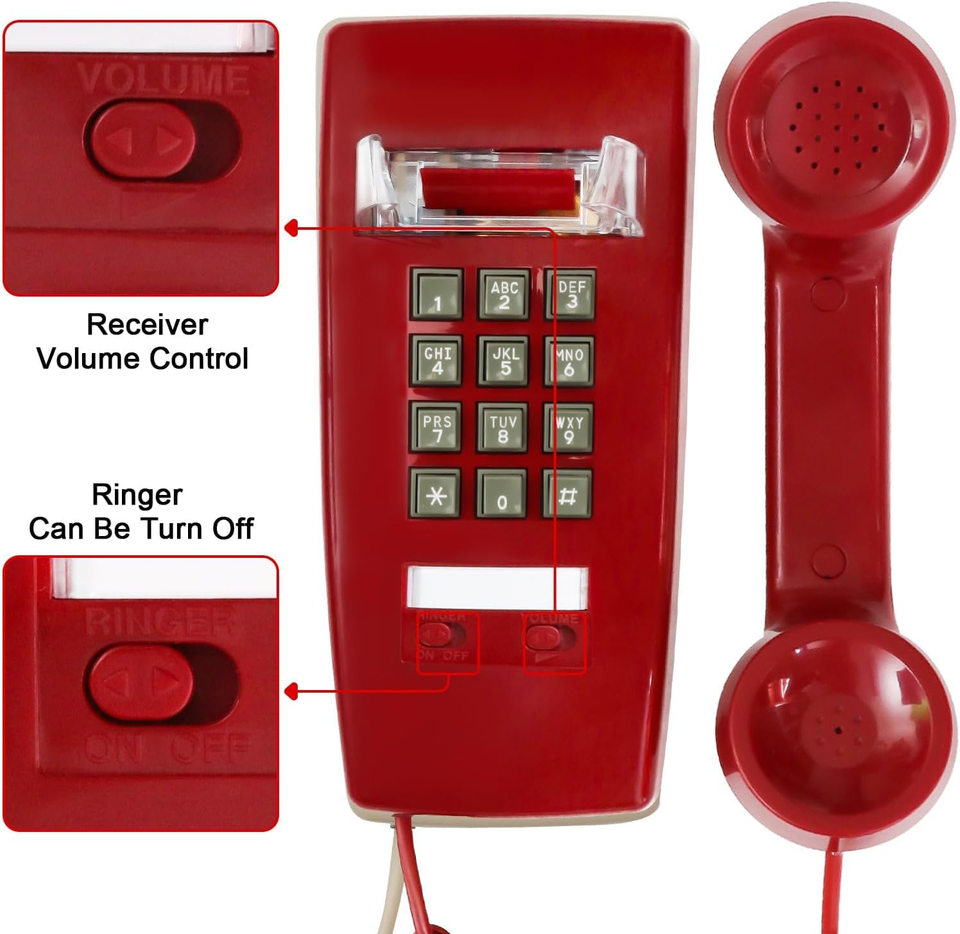 Retro Wall Phones for Landline with Loud Mechanical Ringing Vintage ...