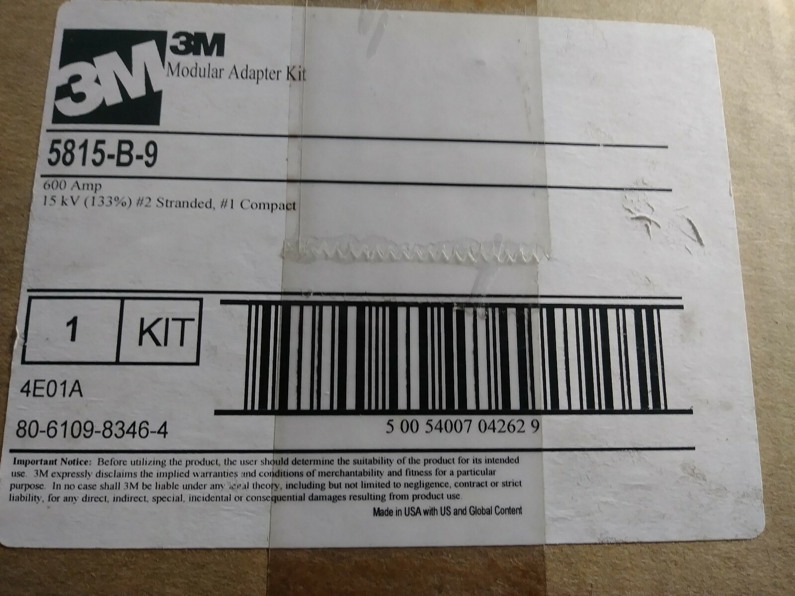 3M 5815-B-9 MODULAR SPLICING ADAPTER KIT 600 AMP 15 kV NEW IN BOX | eBay