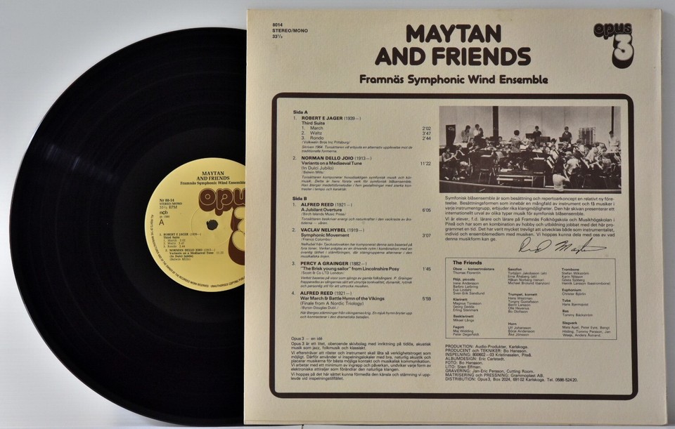 TAS LIST OPUS3 SWEDEN STEREO FRAMNAS SYMPHONIC WIND ENSEMBLE "Maytan ...