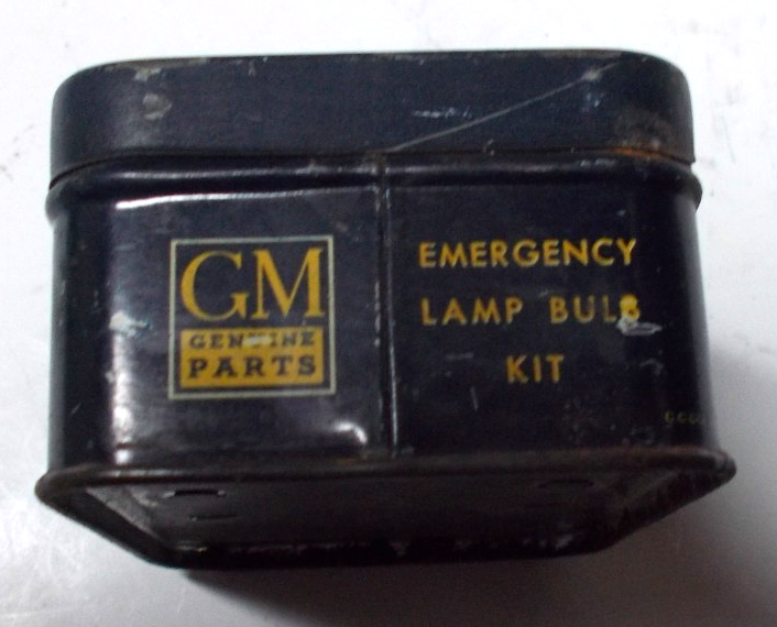 Vintage 1930`s GM General Motors Emergency Lamp Bulb Kit Tin with ...