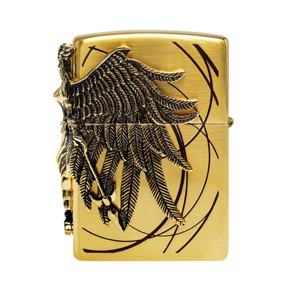 Zippo lighter Classic KR Custom/ Three-sided Emblem Amazon Gold New In ...