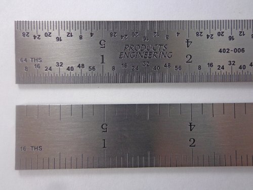 6" Rigid Stainless Steel 4R Machinist Engineer Ruler / Rule 1/64, 1/32 ...