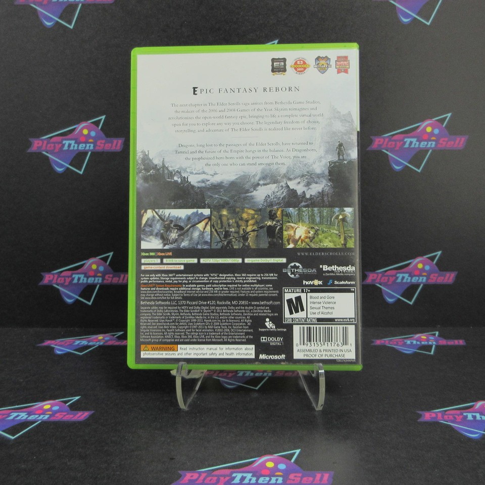 The Elder Scrolls V Skyrim Xbox 360 + Map - Complete CIB | eBay