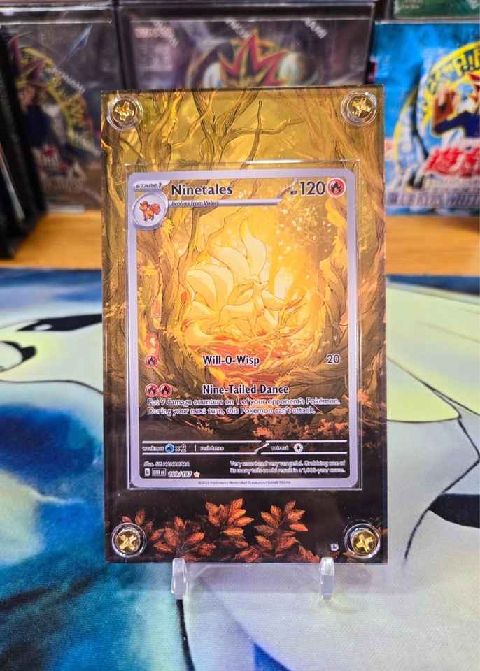 Pokemon Ninetales IR 199/197 Obsidian Flames Custom Display Case Slab ...
