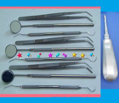 45 Instruments Basic Dental Set Mirror Explorer plier Instruments ...