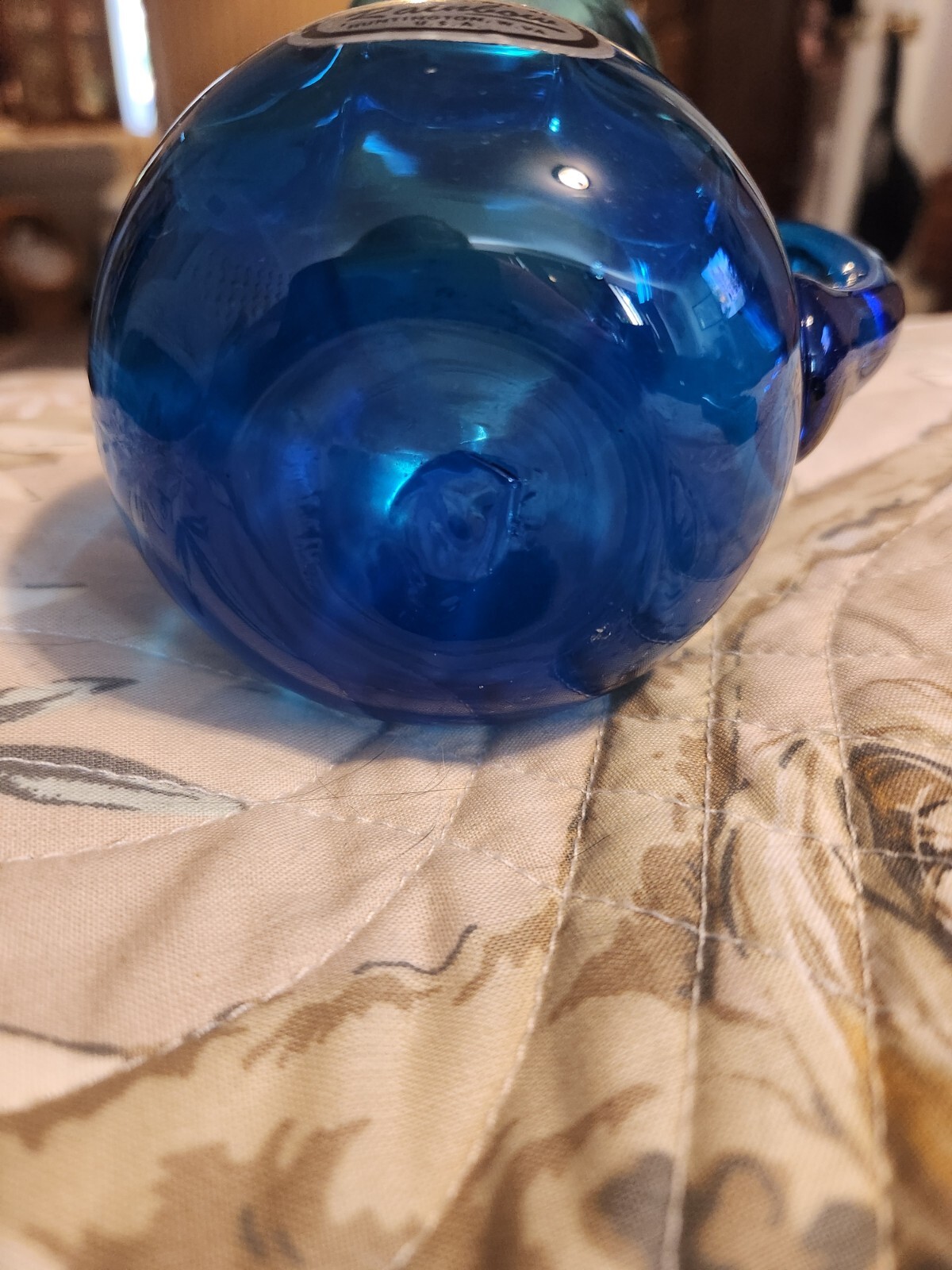 Rainbow Glass Pitcher 4" Inch Decorative Hand Blown Cobalt Blue with ...