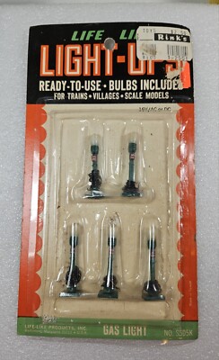 Life-Like HO Scale Light Ups #S505K Gas Lights 5 Piece Kit NIB Musty ...
