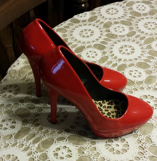 NEW ♡ PinUp COUTURE ♡ WOMEN'S RED STILETTOS ♡ 5 INCH HEELS ♡ SIZE 9 ...