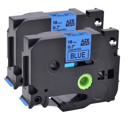 2 PK Black on Blue 18mm TZ TZe 541 Tape For Brother P-touch PT-P750W ...