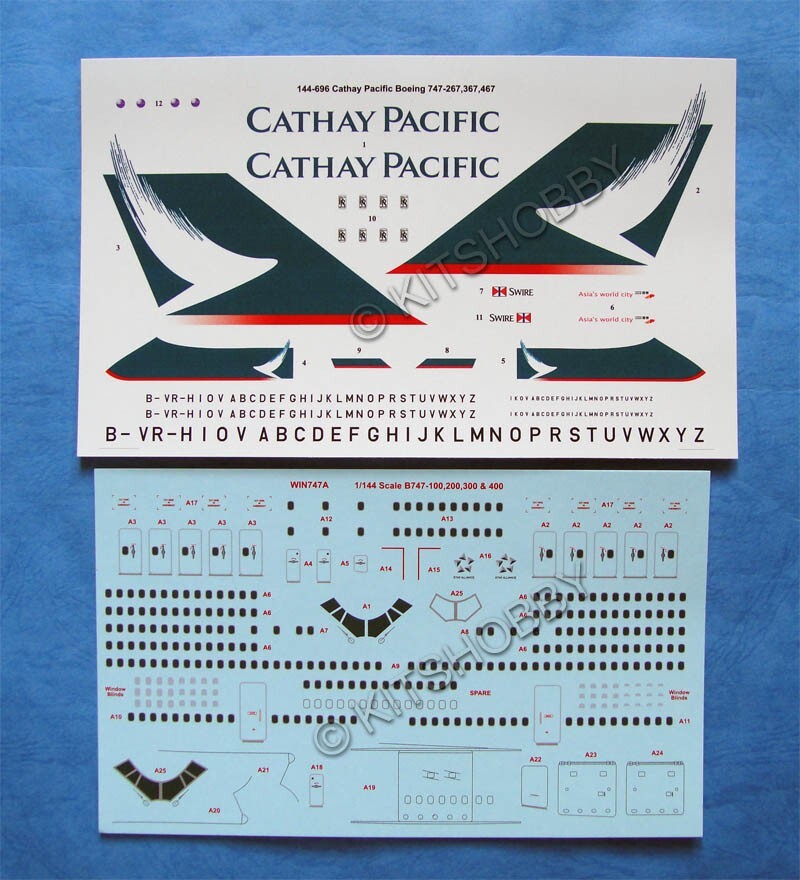 26Decals 1/144 Boeing 747 Series - Cathay Pacific decal - Laser Decal ...