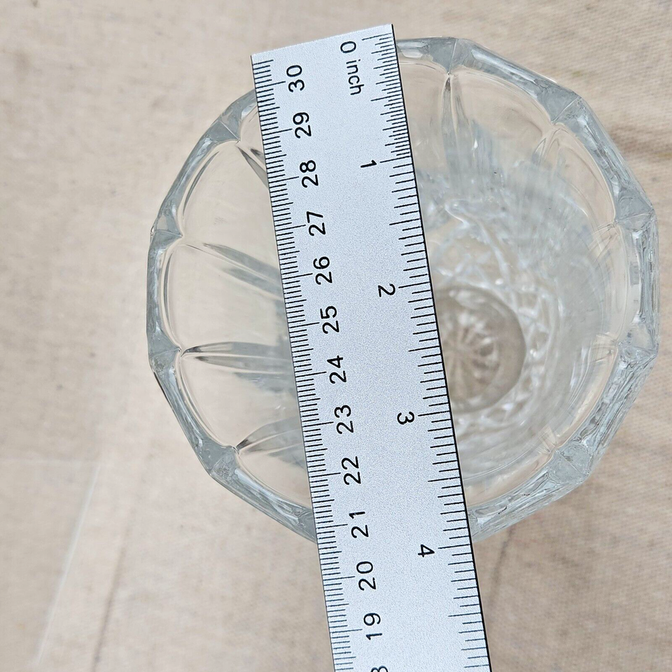 VTG Lead Crystal Flower Vase Pr Etched Faceted 6.25" H 4" Diameter USA ...