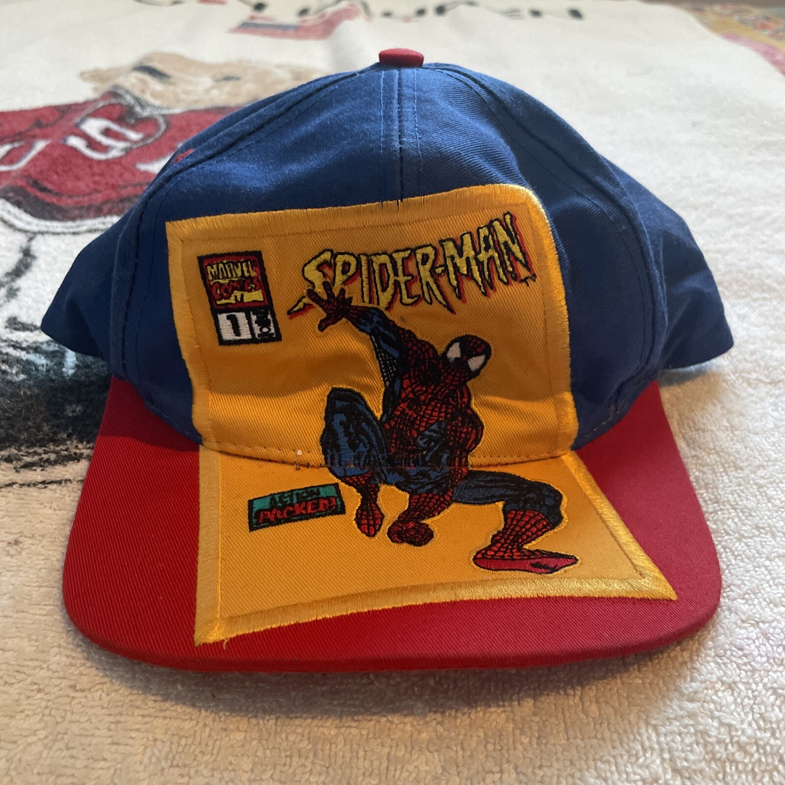 Vintage 1994 Marvel Spider-Man Logo 7 SnapBack Hat Ad… - Gem