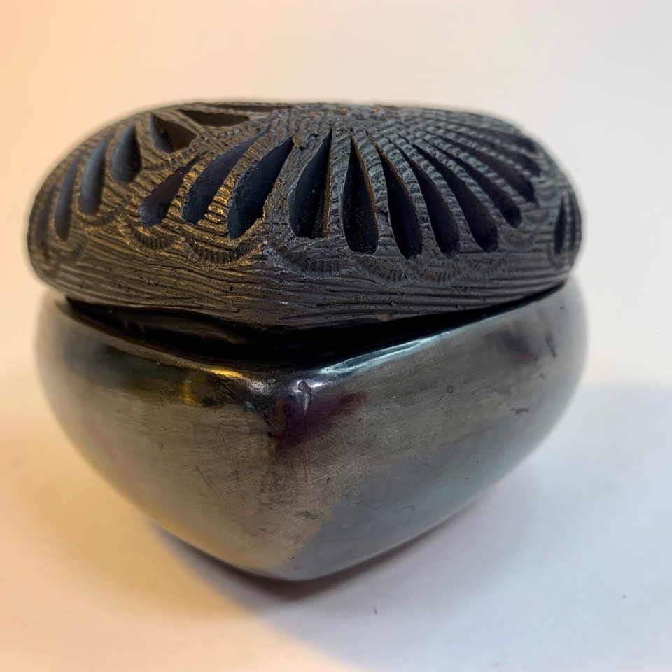 Vintage BARRO NEGRO Black Oaxacan Mexican Hand Made Pottery HEART ...
