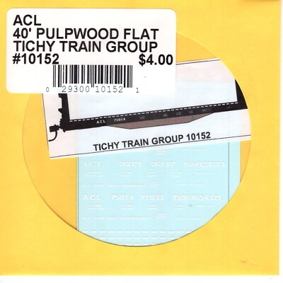 HO Scale Tichy Train 10152 ACL Atlantic Coast Line 40' Pulpwood Flat ...