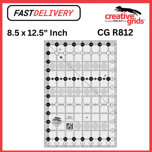 Creative Grids Quilt Ruler 8.5 x 12.5 Inch Rectangle Non Slip Quilt Ruler Sewing | eBay