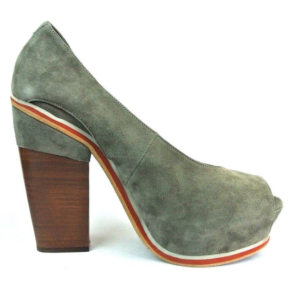 Surface To Air Womens 39 Gray Open Toe Platform Shoe EUC | eBay