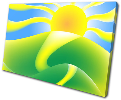 For Kids Room Sun Fields Simple SINGLE CANVAS WALL ART Picture Print VA ...
