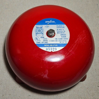 Amseco MSB-6B-PV4 Red Fire Alarm Bell | eBay