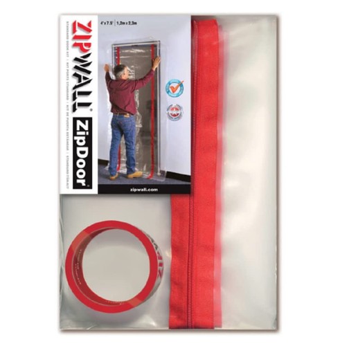 Zipwall Zipdoor Zds Standard Dust Barrier Zipper Door Kit, 1 Pack, Red ...