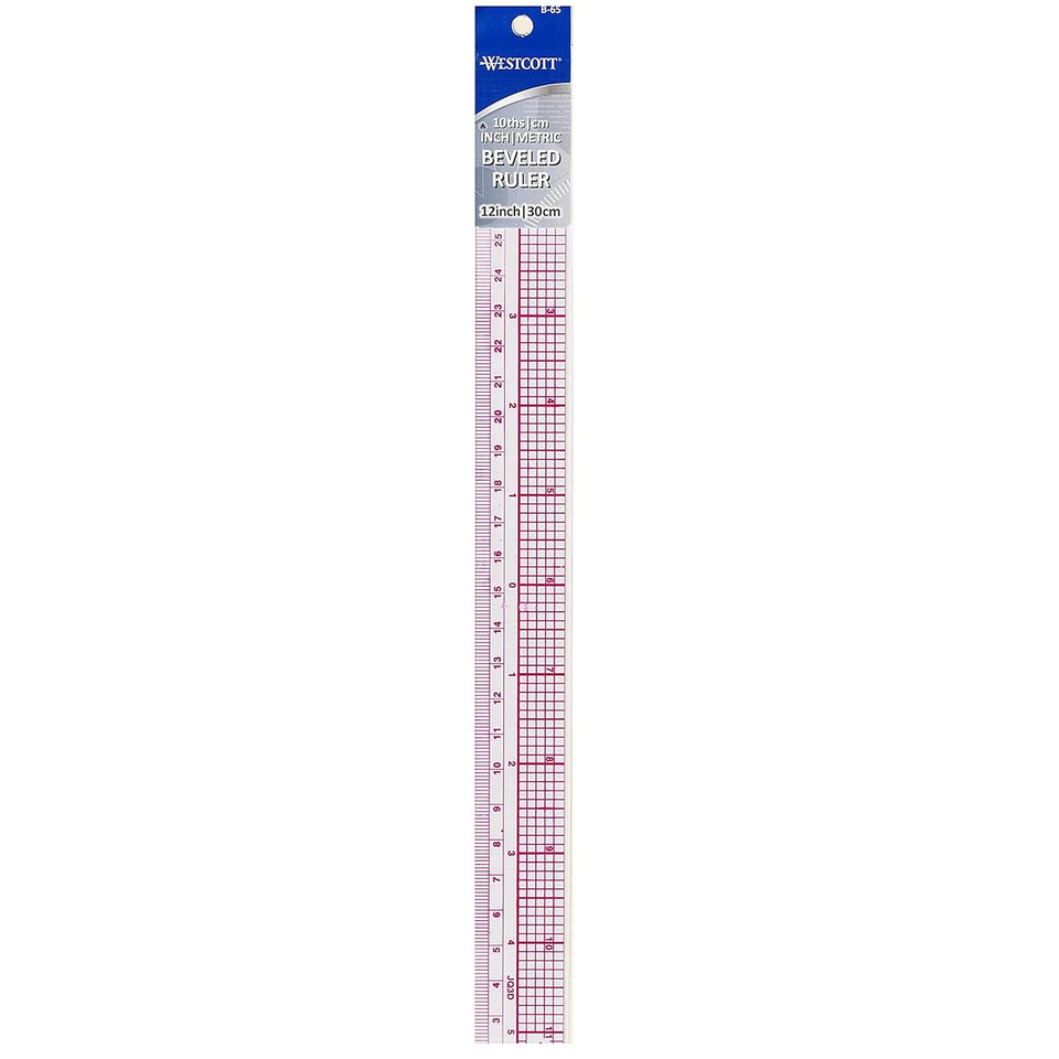 10ths/Metric Beveled Ruler, 12-Inch/30cm (B-65), Clear | eBay