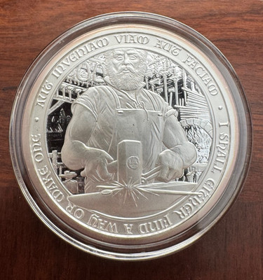 2 OZ THE DESTINY COIN "THE BLACKSMITH" .999 Silver BU Round n Airtite ...