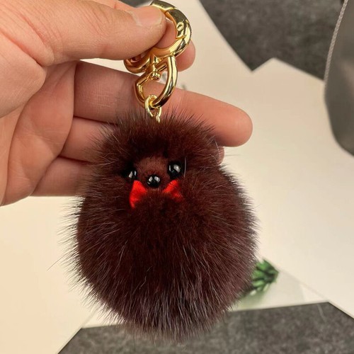 Cute Real Mink Fur Fox Keyring Pompom Ball Bag Charm Purse Phone Furry ...