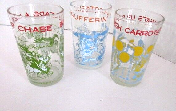 Vtg Lot of 3 Swanky Swigs 1974 Warner Bros Juice Jelly Glasses Porky ...