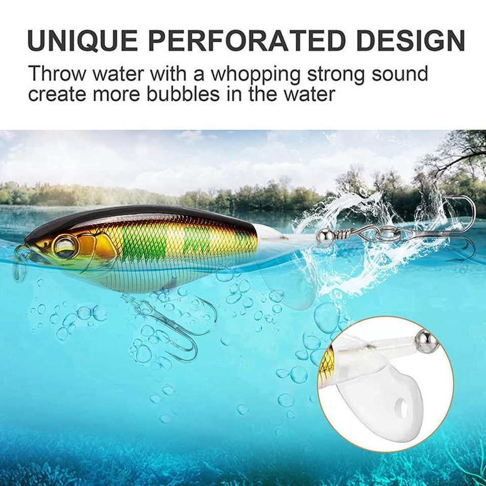Topwater Fishing Lure Whopper Popper Wobbler Bait Propeller Artificial ...