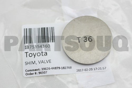 1375354360 Genuine Toyota SHIM, VALVE ADJUSTING 13753-54360 | eBay