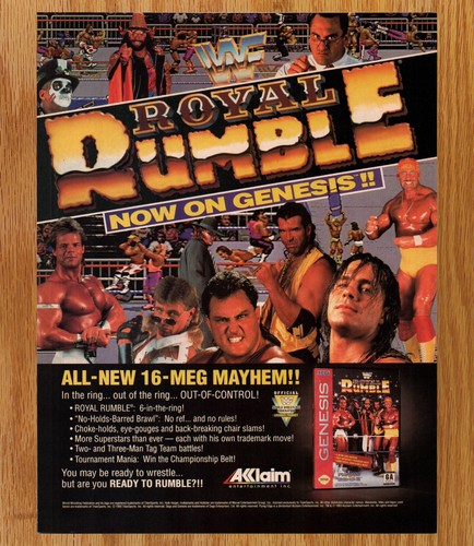 WWF Royal Rumble Acclaim Hulk Hogan Vtg - Video Game Print Ads Poster ...