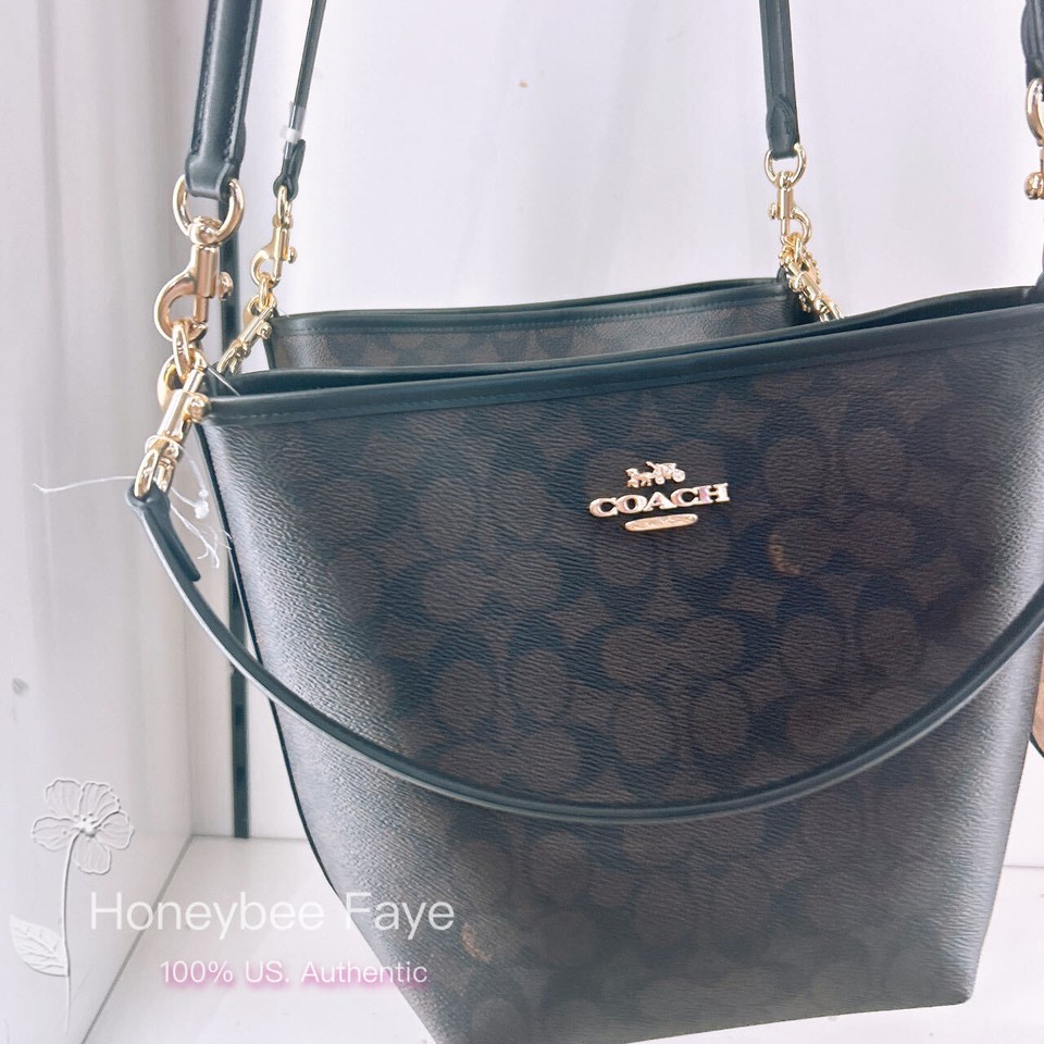 NWT Coach City Bucket Bag In Signature Canvas/In Double Face Leather | eBay