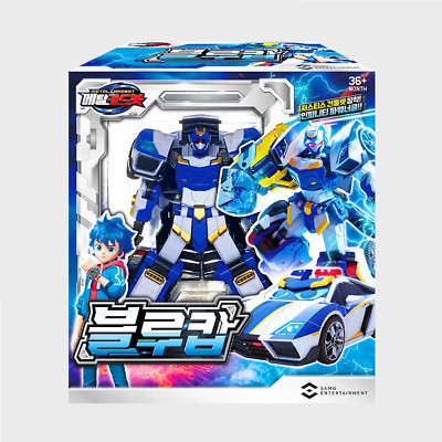 Metal Cardbot Blue Cop Transformer Robot / Figure Car Toy Gift | eBay
