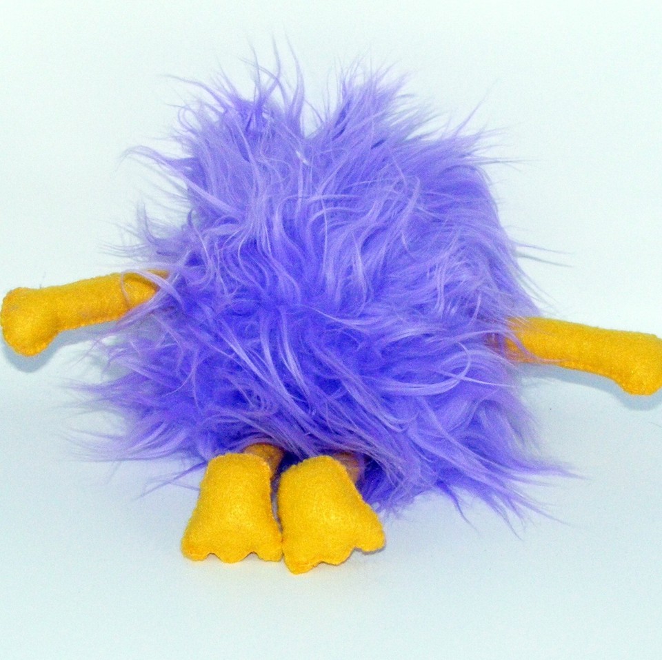 Handmade Primitive Monster, Fuzzy Fur Creature, 8" Tall, Plush New ...