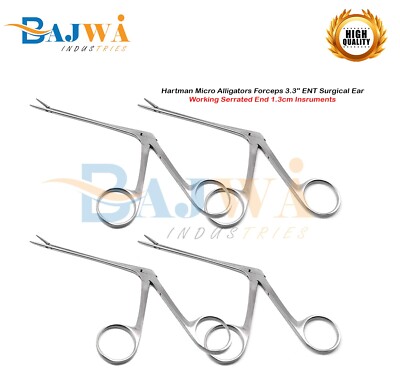 4 Pcs Alligator Forceps 3.3"ENT Surgical Ear Serrated Instruments | eBay