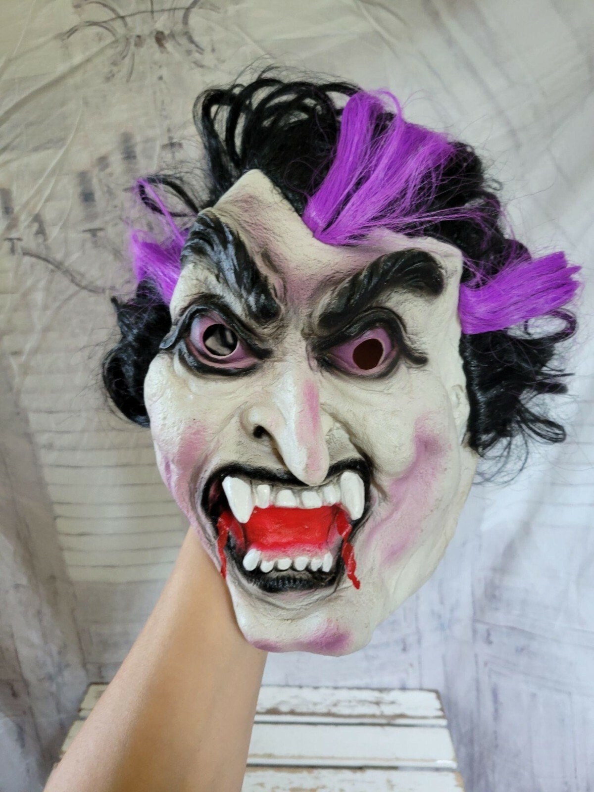 Vintage Vampire joker Halloween face mask Halloween p… - Gem