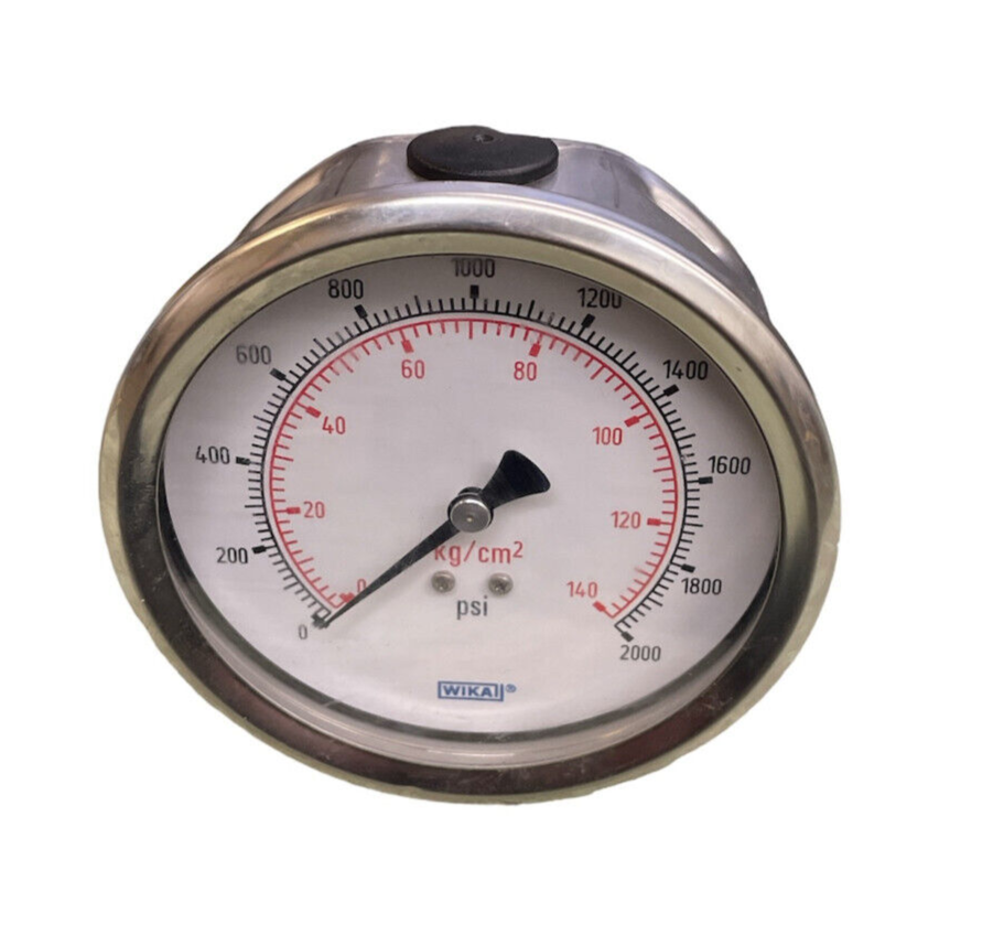 Wika 3-1/2" Face Diameter 2000 PSI Lower Back Mount Pressure Gauge | eBay
