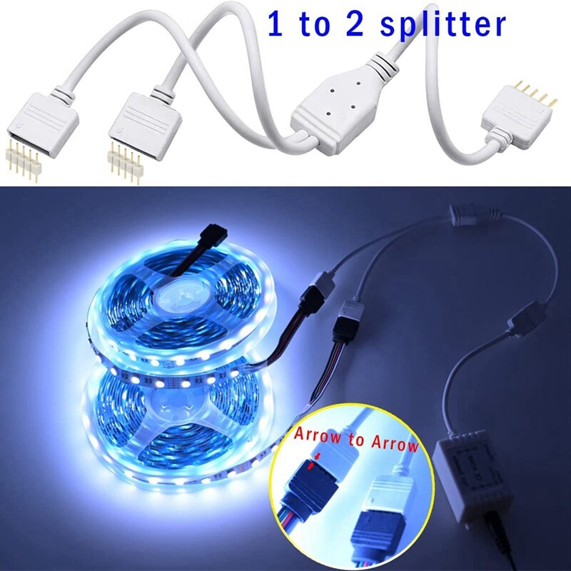 2X(5 Pin LED Strip Connector Kit, for 12Mm RGBW LED Strip ...