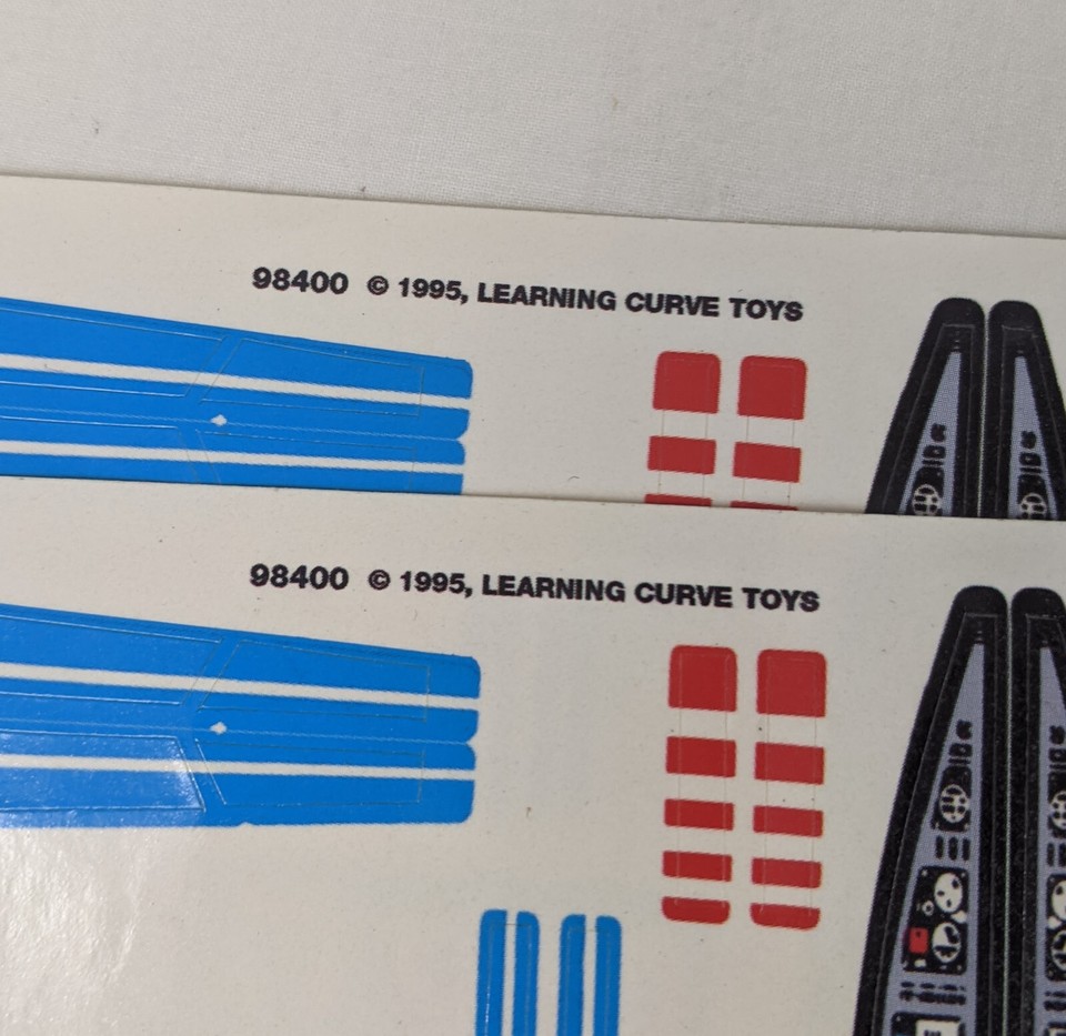 1995 Learning Curve Toys Robotix Label Sheets 98400 Decal Stickers ...