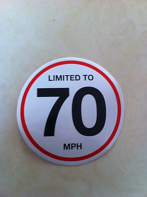 50 X 70 Mph Vehicle Speed Limited Restriction Stickers Vinyl Van Truck ...