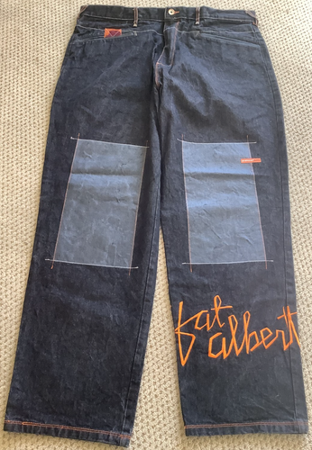 FUBU Platinum Jeans Mens 42/34 Black Fat Albert Embroidered Graphic ...