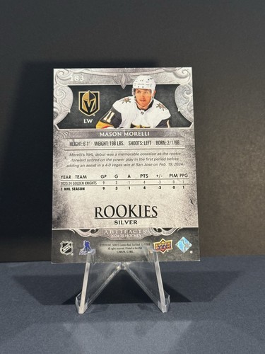 2024-25 UD Artifacts #183 Mason Morelli Rookies Silver #/999 Golden ...