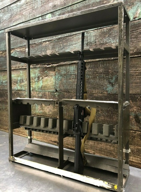 Military SMALL ARMS GUN RACK STORAGE *BROWNISH GREEN*Lockable Rifle Gun ...