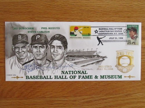 July 31, 1994 INDUCTION DAY First Day Cover signed STEVE CARLTON & PHIL ...
