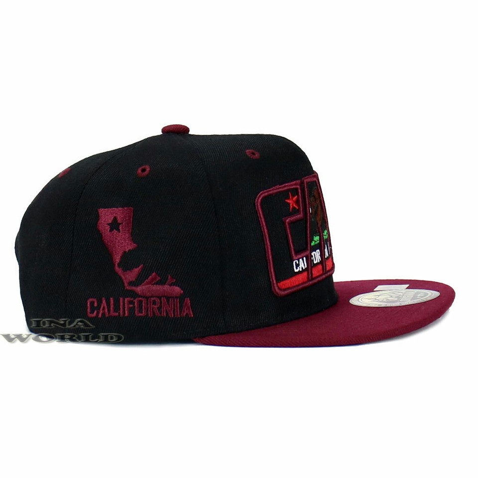 California Republic Hat Cap CALI Classic Bear Snapback Flat Bill ...