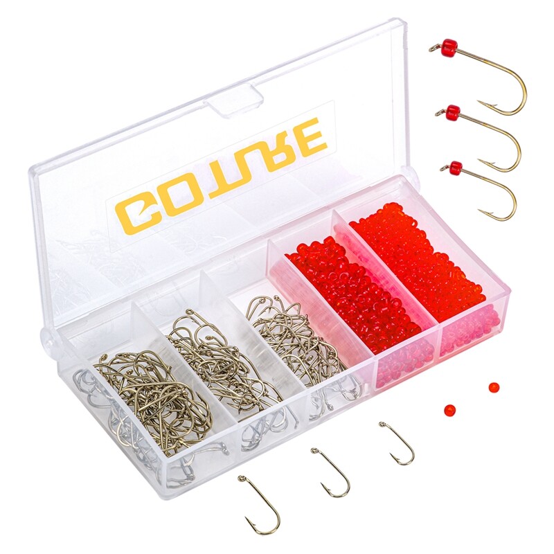 520pcs/box Fly Tying Hooks and Beads Dry Fly Hooks Fly Tying Glass ...