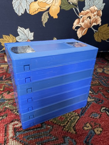 Lot of 7 Blank VHS Tapes Blue Colored Shells For Swap or Dub No ...