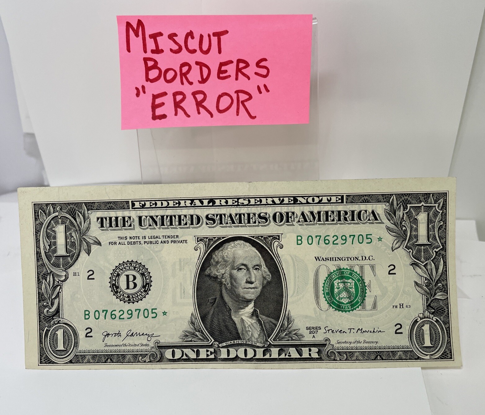 Quad Consecutive Pairs Miss Cut Border Error Lot Of 2 Bills fancy ...