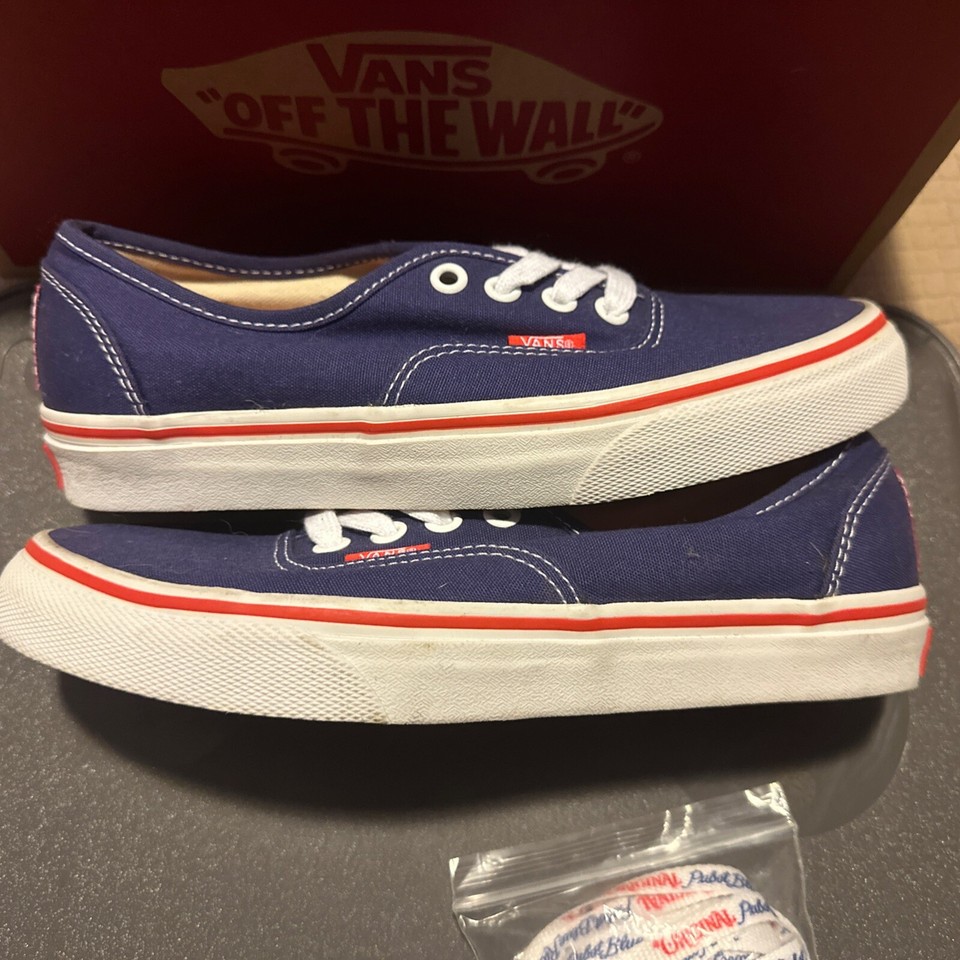 Vans X Pabst Blue Ribbon PBR Beer Limited Red White Blue Shoes W Sz 6 M ...